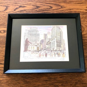 Artist Signed Sketch of New York’s Wall Street Circa 1999 - Etsy