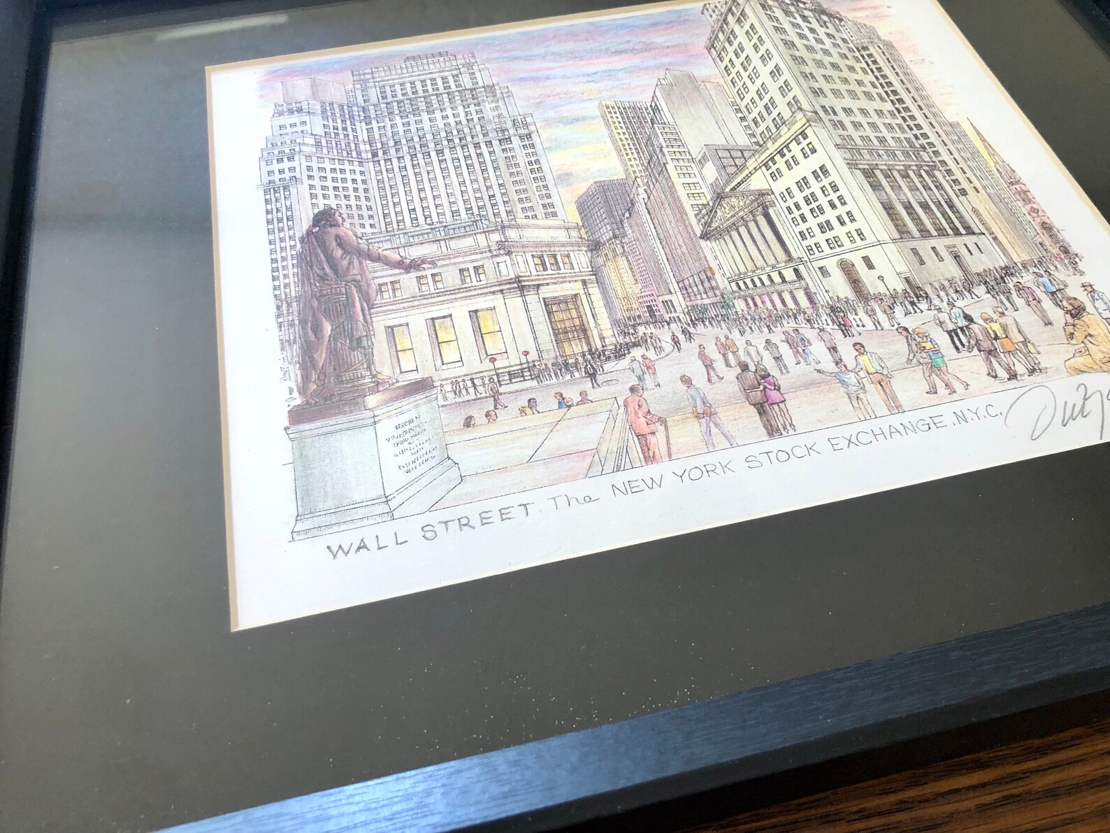 Artist Signed Sketch of New Yorks Wall Street Circa 1999 - Etsy