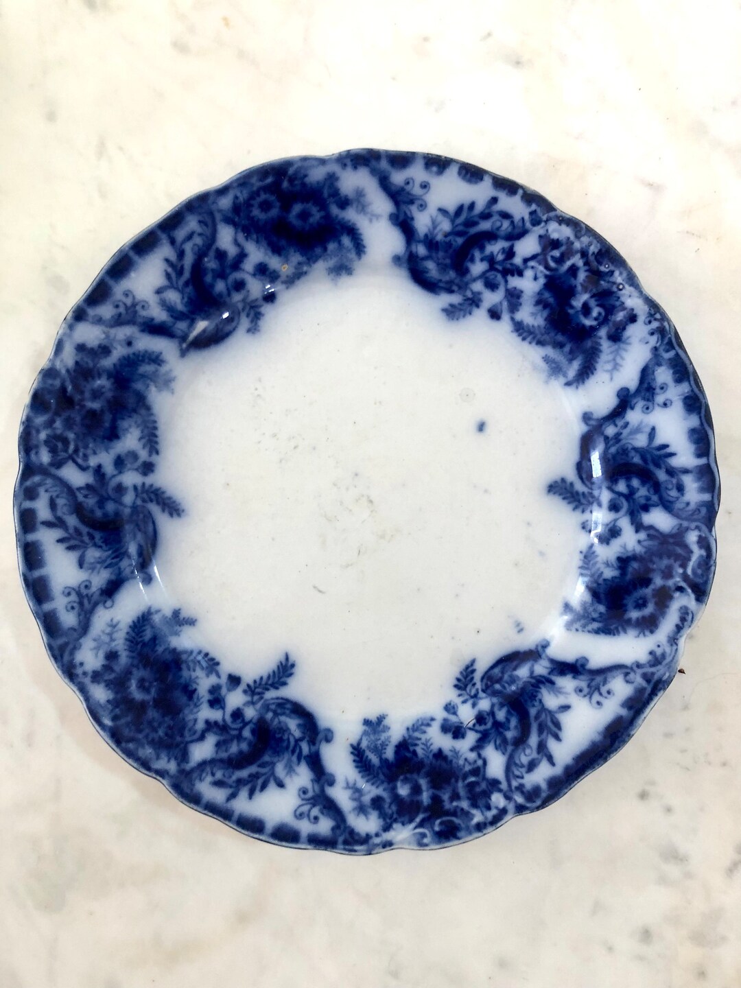 Antique Flow Blue Plate - Etsy