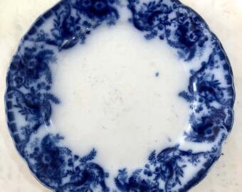 Antique Flow Blue Plate, Abbey Pattern, George Jones, England, Antique ...