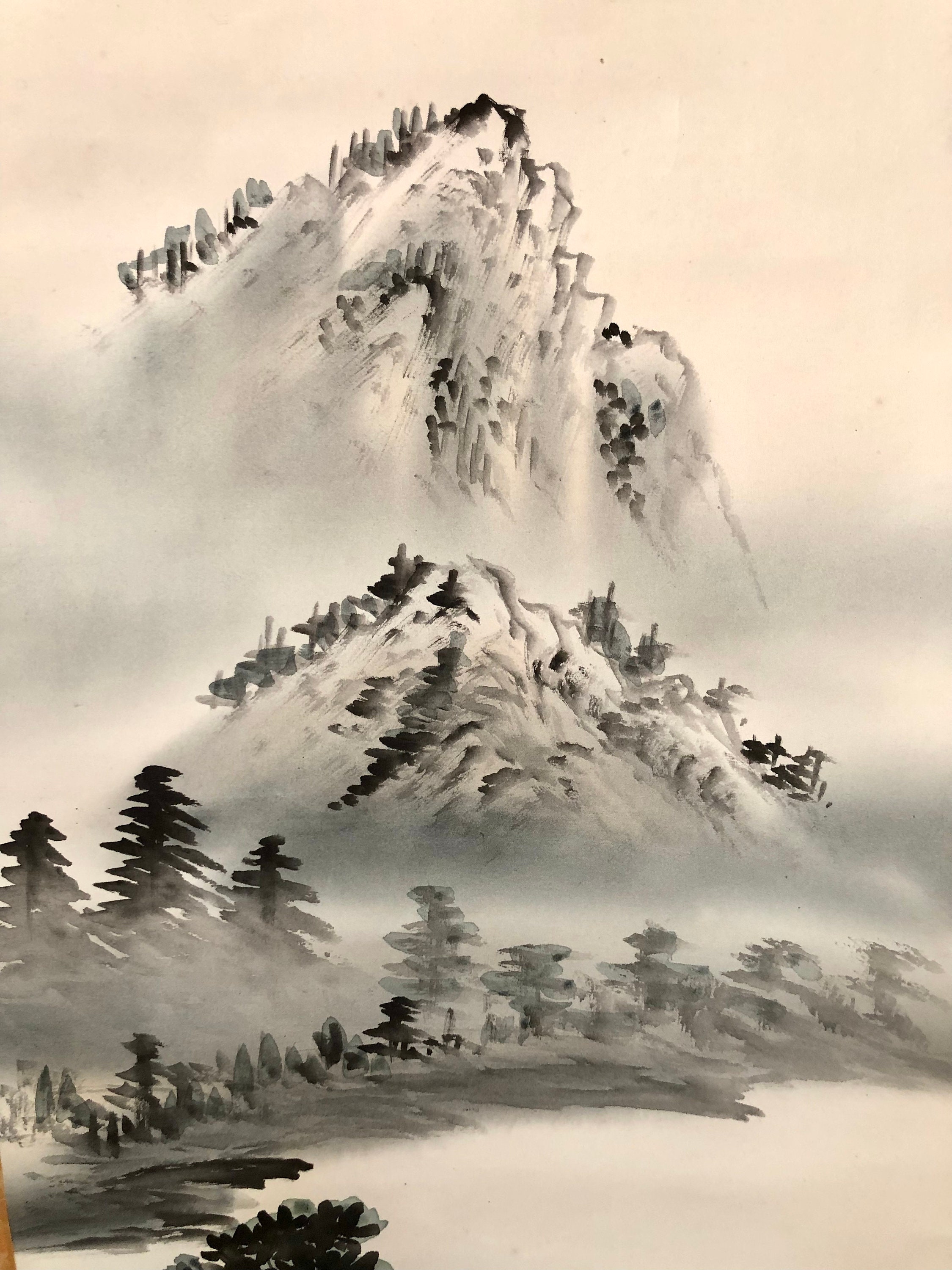 Vintage Asian Hanging Scroll Art - Etsy