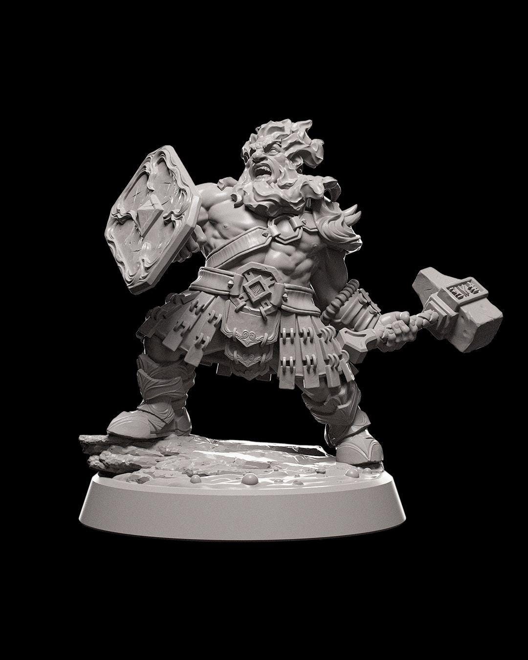 Dwarven Fire Soldier - Dnd/tabletop - 32mm Unpainted Resin - Etsy