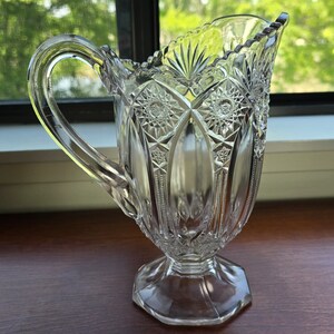 Vintage Early American Pattern Glass (EAPG) Pitcher (slight Purple Hue ...