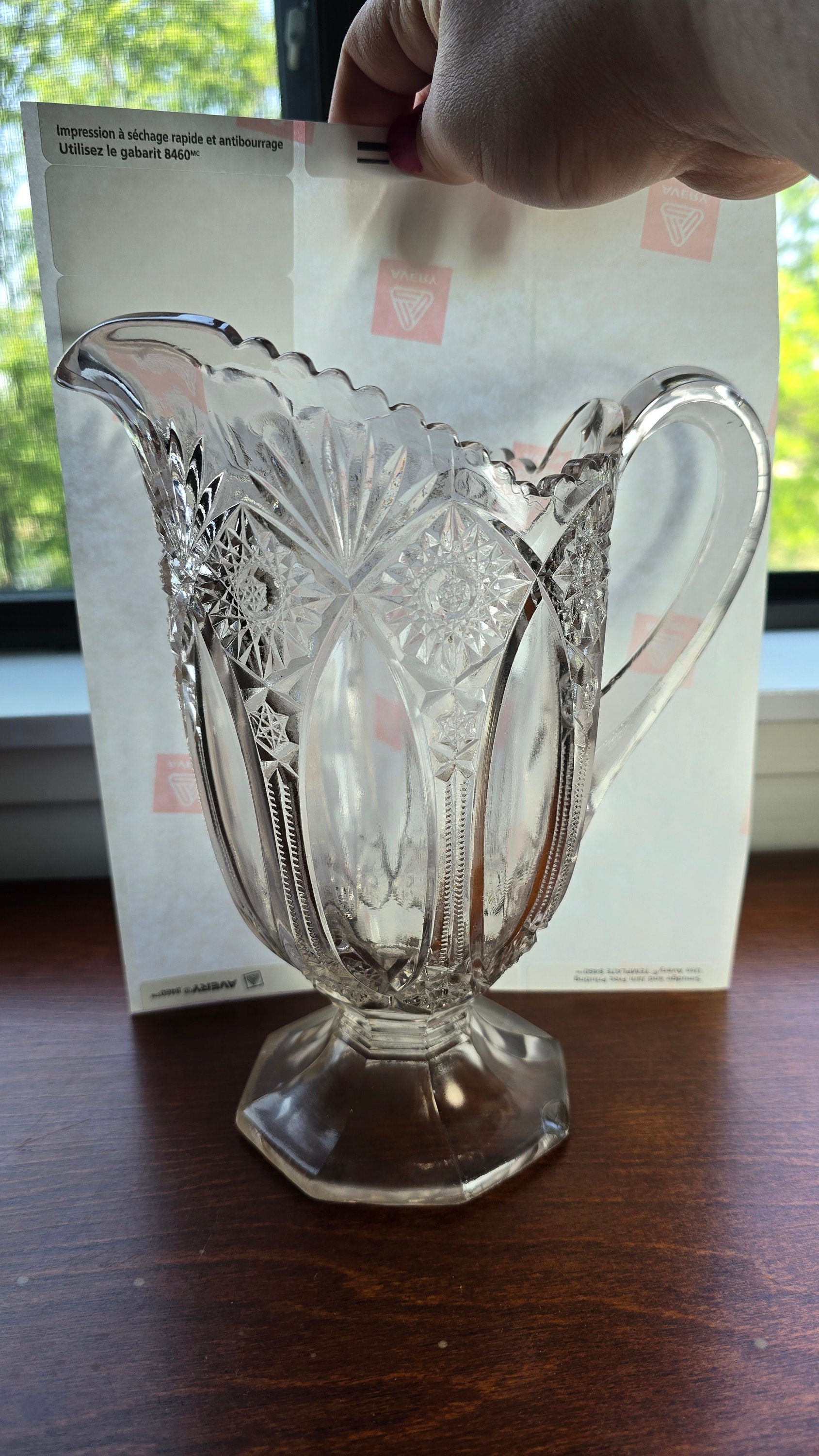 Vintage Early American Pattern Glass (EAPG) Pitcher (slight Purple Hue ...