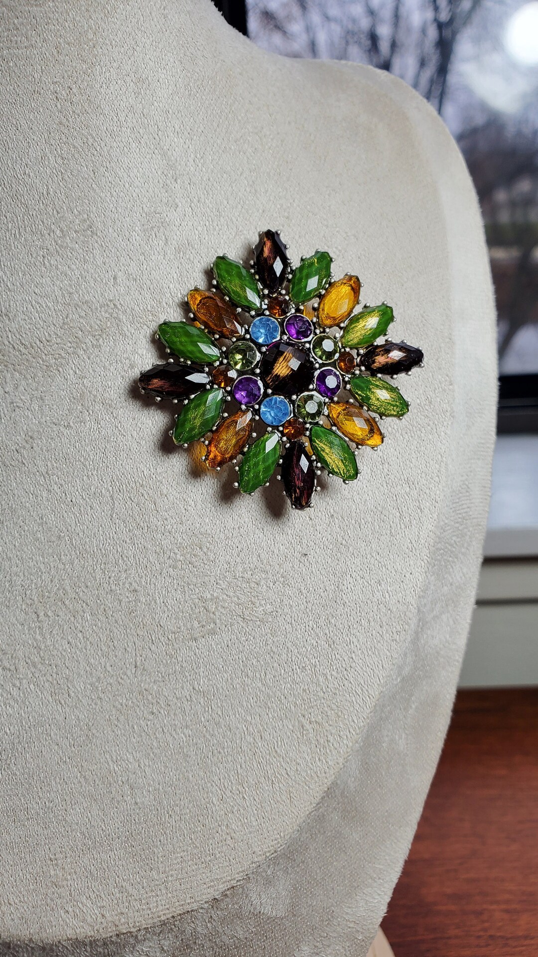 Vintage Liz Claiborne Peacock Brooch - Etsy