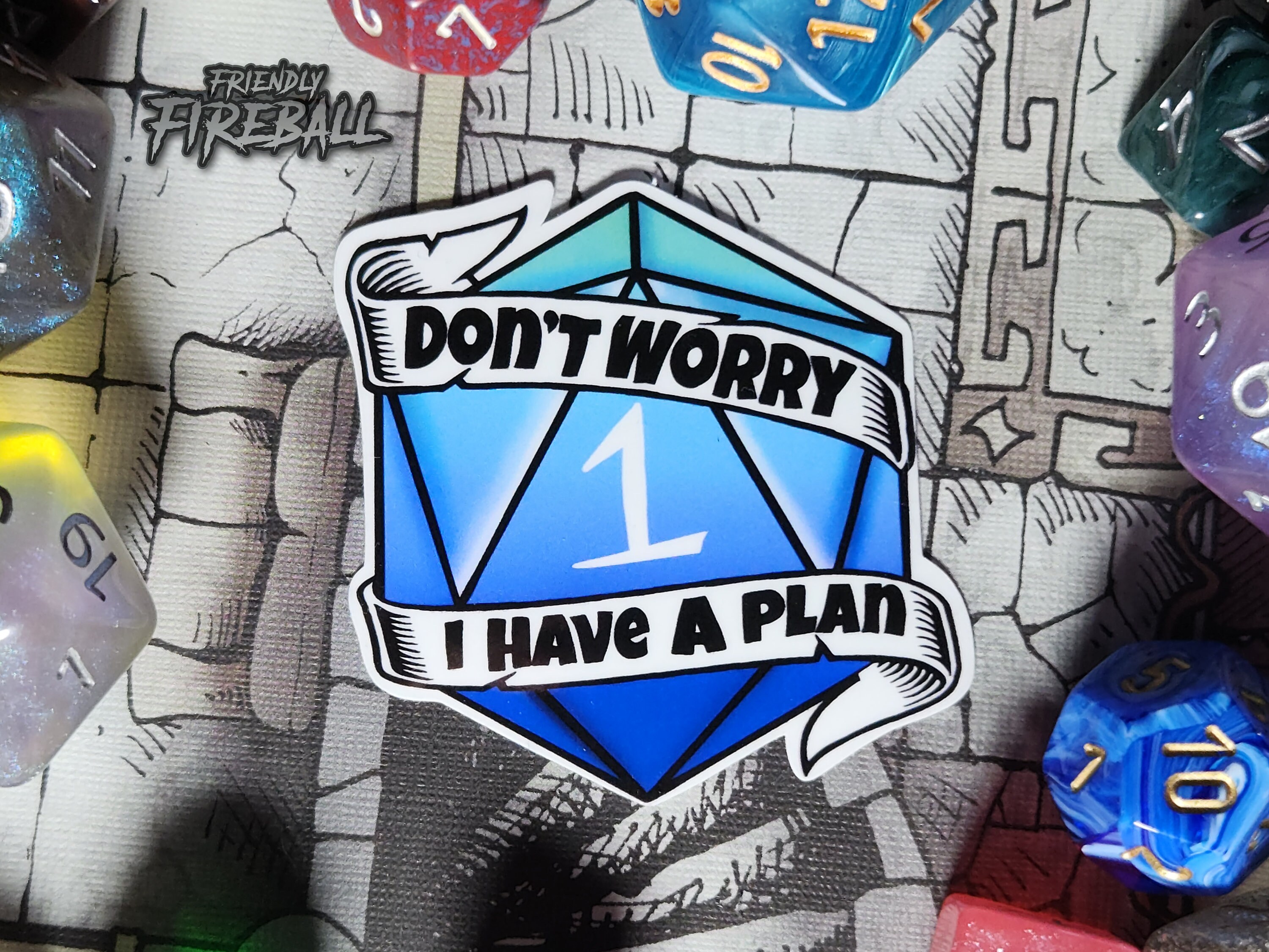 D20 Crit Fail Sticker blue i Have a Plan Vinyl & Waterproof Table Top ...