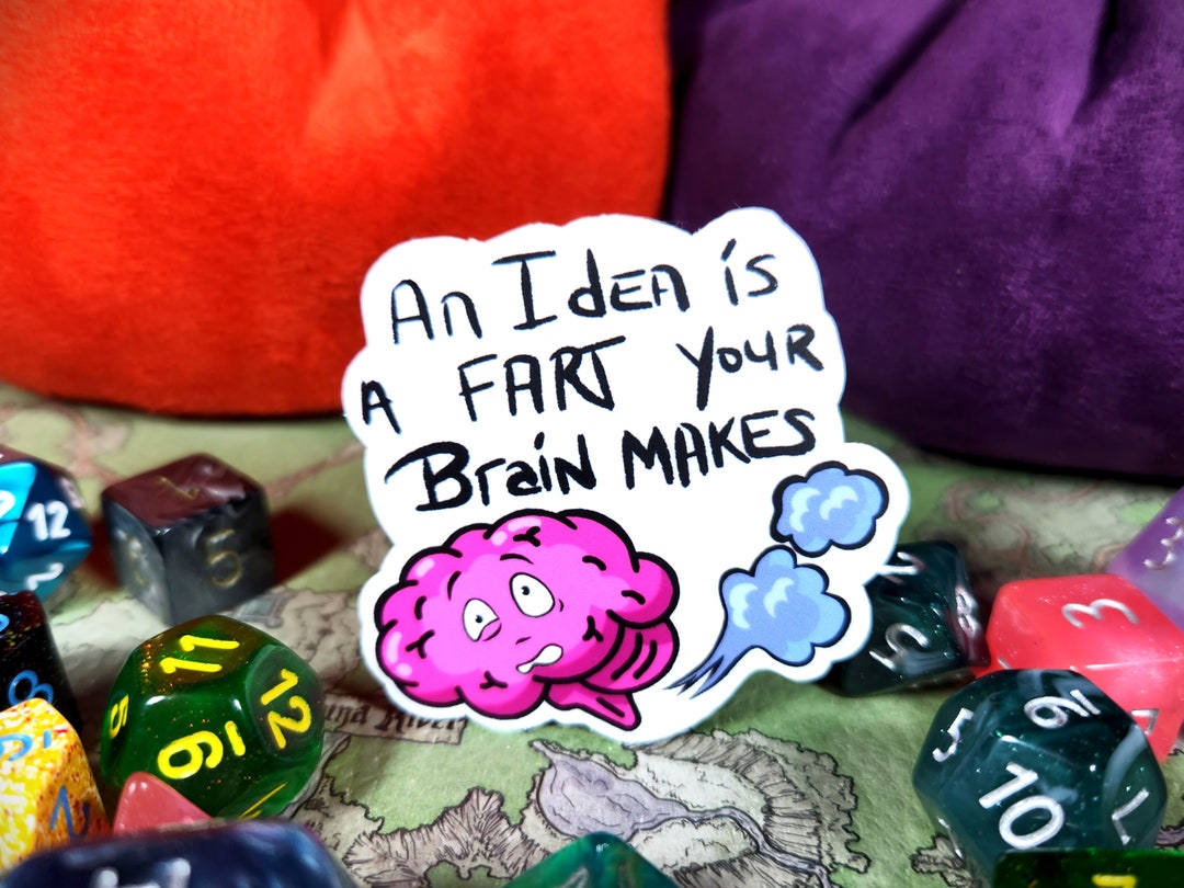 Funny Brain Fart Sticker Vinyl & Waterproof for Your Laptop, Water ...