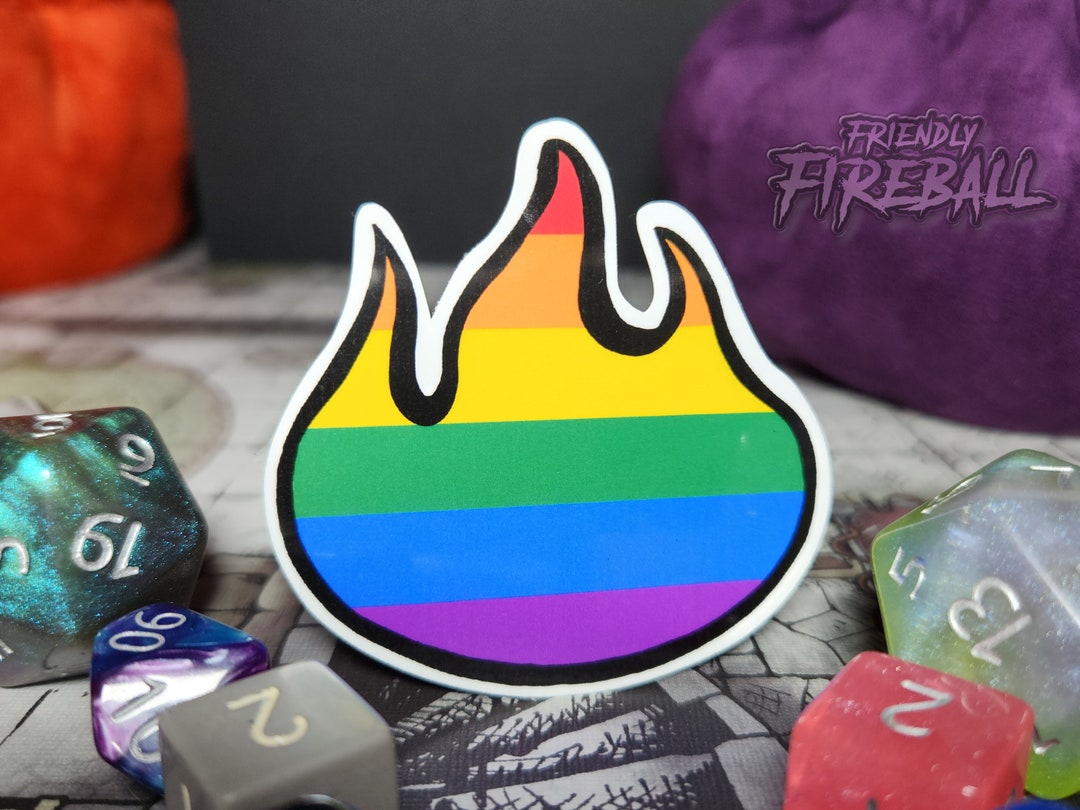 Fireball LGBTQIA Pride Flag Sticker Vinyl & Waterproof for Your Laptop ...