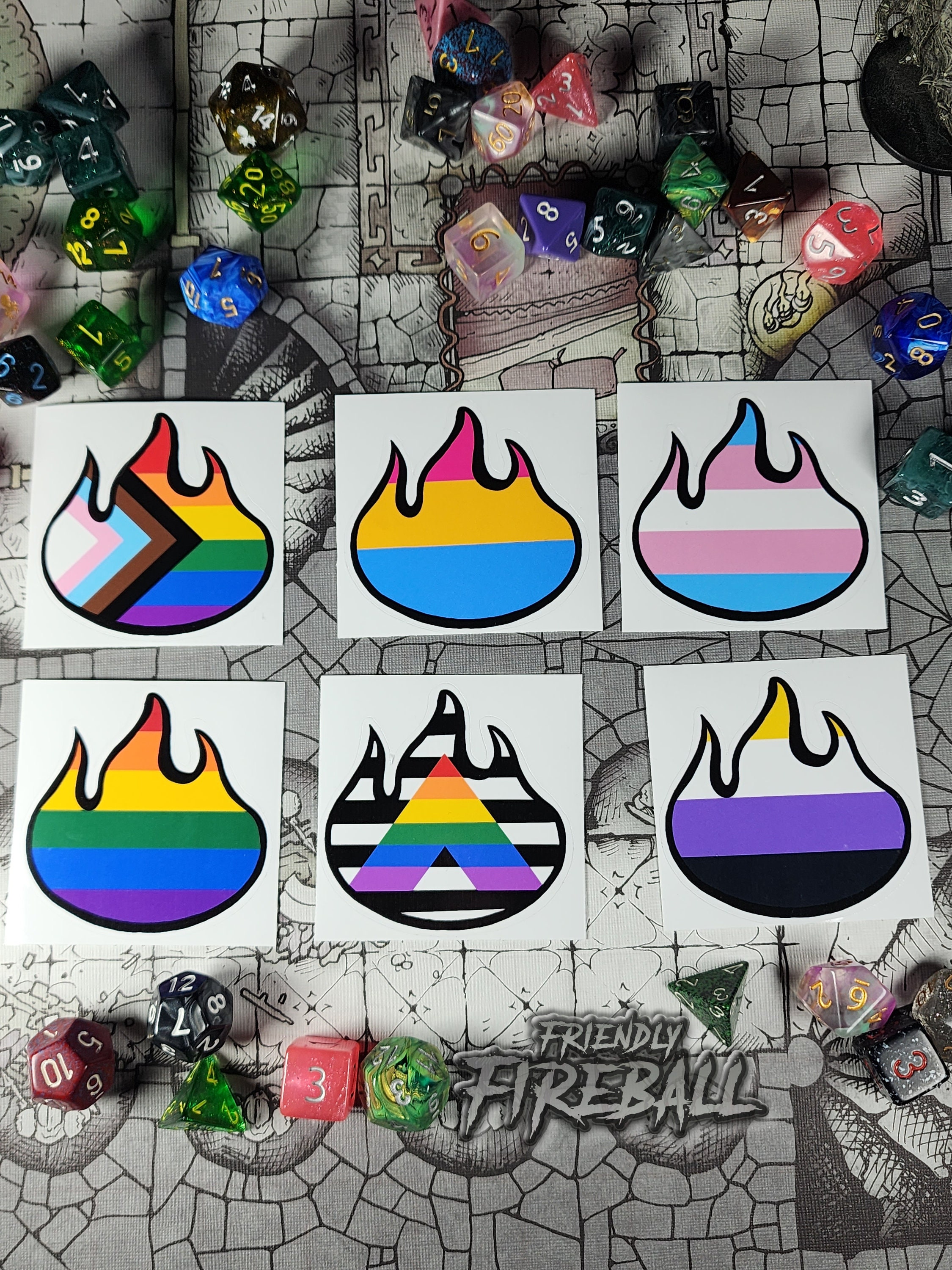 Fireball LGBTQIA Pride Flag Sticker Vinyl Laminated and - Etsy