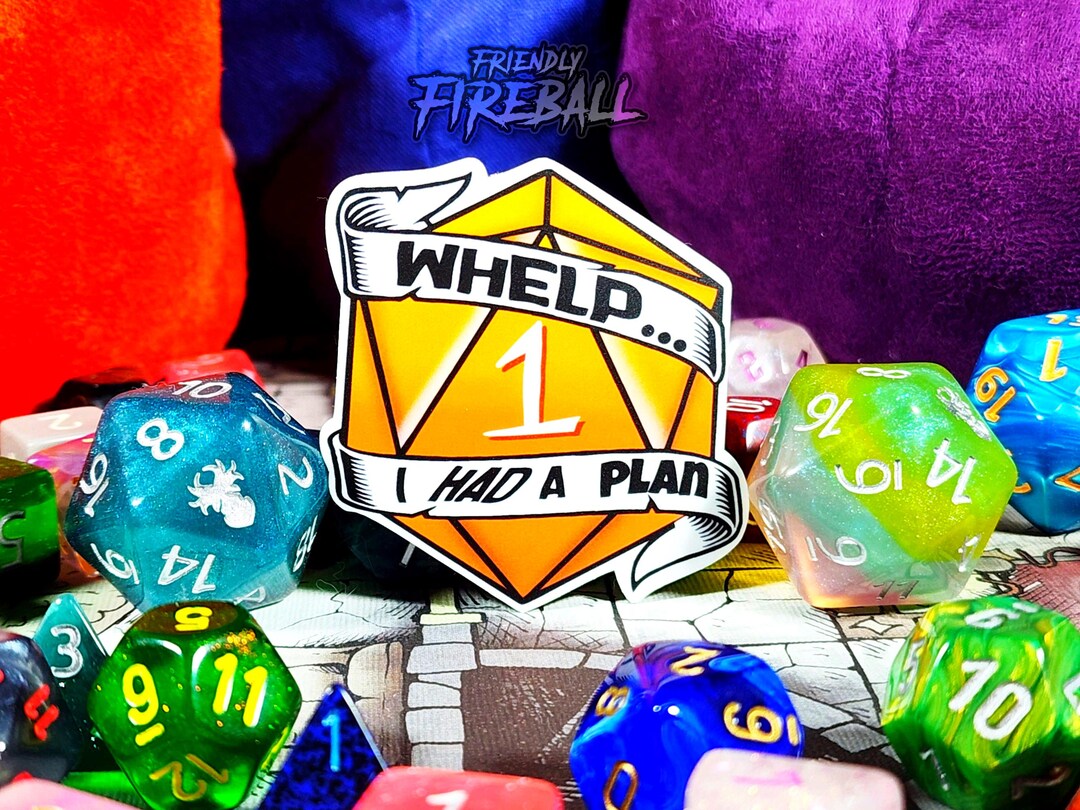D20 Crit Fail Sticker (orange) | "whelp, I Had a Plan" | Vinyl ...