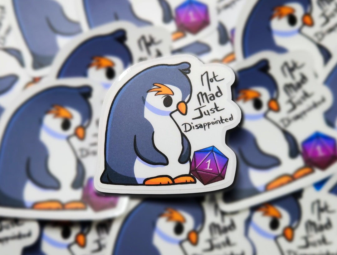 D20 Crit Fail Penguin Sticker | Vinyl & Waterproof for Your Laptop ...
