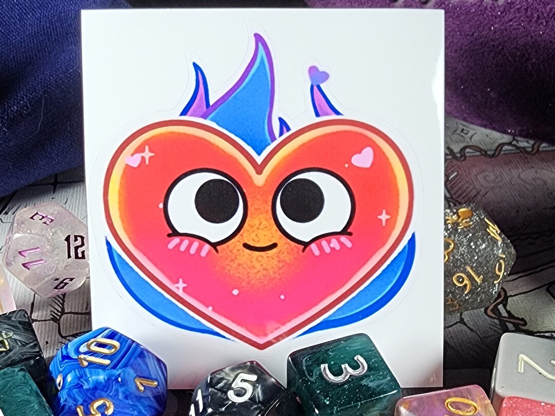 Fireball Heart Laminated Sticker | Vinyl & Waterproof for Your Laptop ...