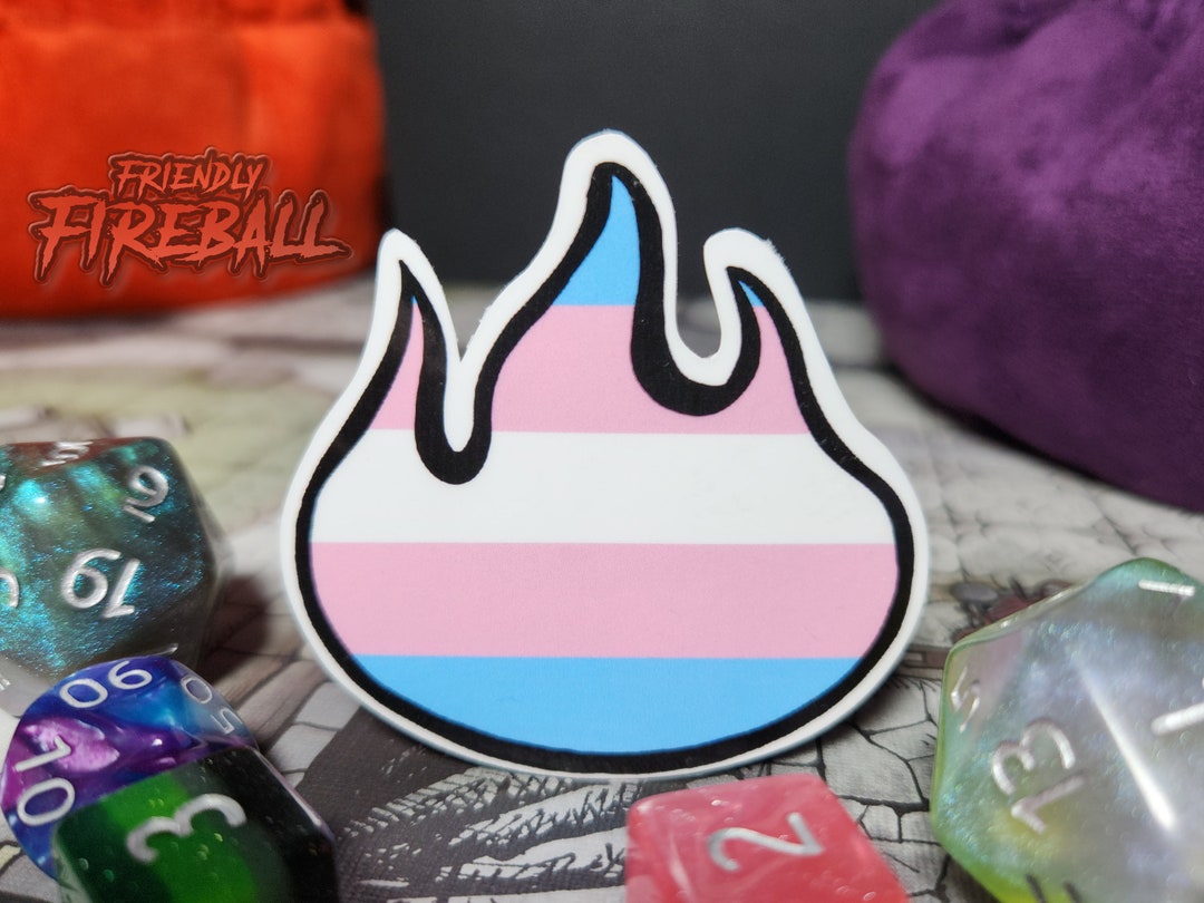 Fireball Trans Pride Sticker | Vinyl & Waterproof for Your Laptop ...