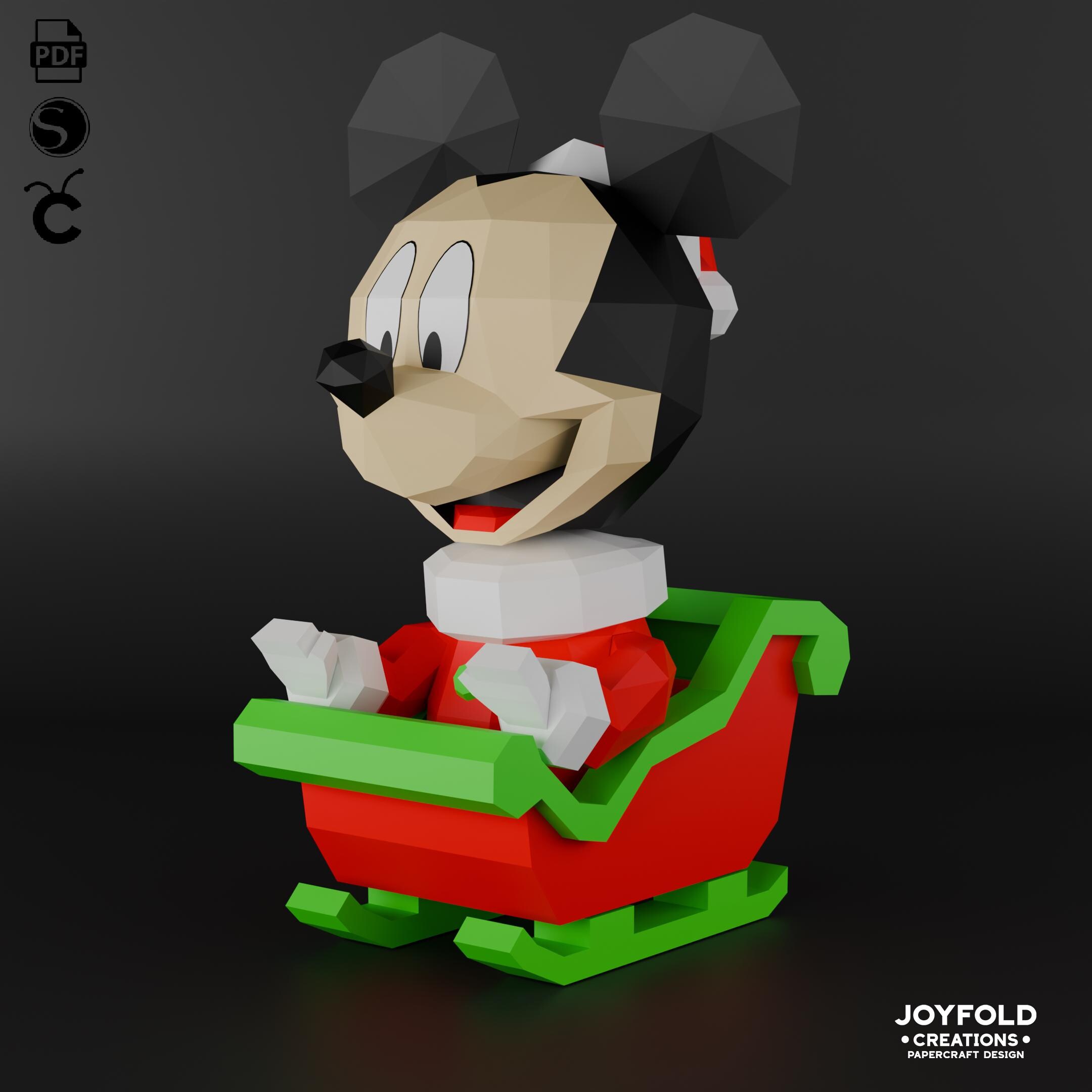 Joyfold Doll Mouse Papercraft Wobble/template PDF DXF Svg/low Poly ...