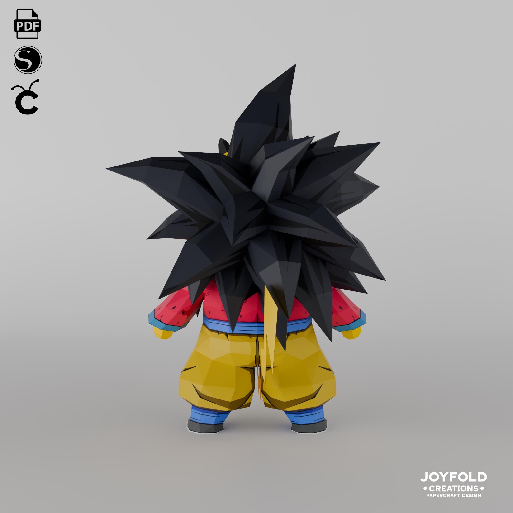 Joyfold Doll Papercraft Super Saiyan 023/template PDO Color Pdf DXF Svg ...