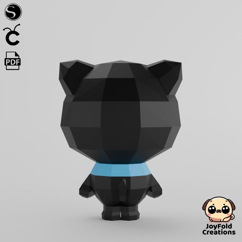 Joyfold Doll Cat Papercraft 007/template PDF DXF Svg/low Poly ...
