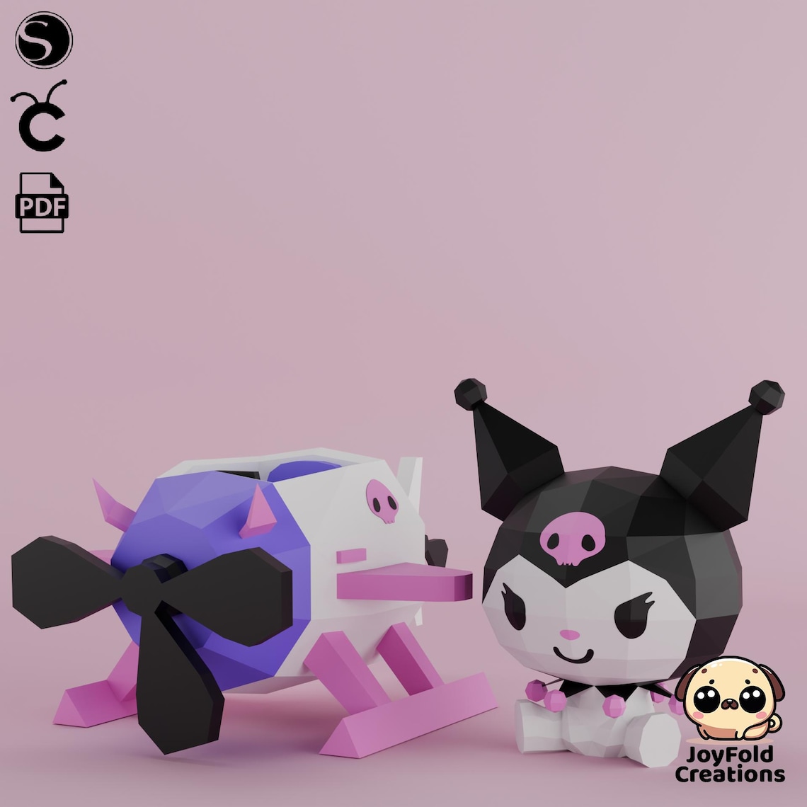 Joyfold Doll Papercraft 003/template PDF DXF Svg/low Poly/papercraft ...