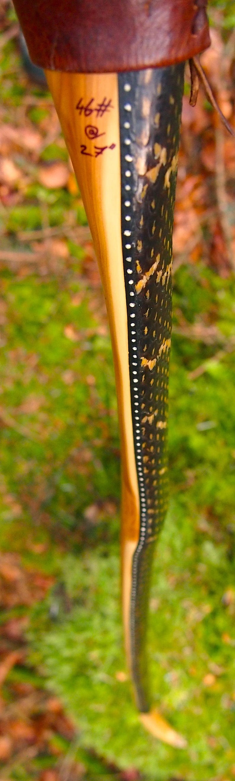 Yew Longbow 46#@27" - Reflex/deflex Sinew & Snake Skin Backed Primitive ...
