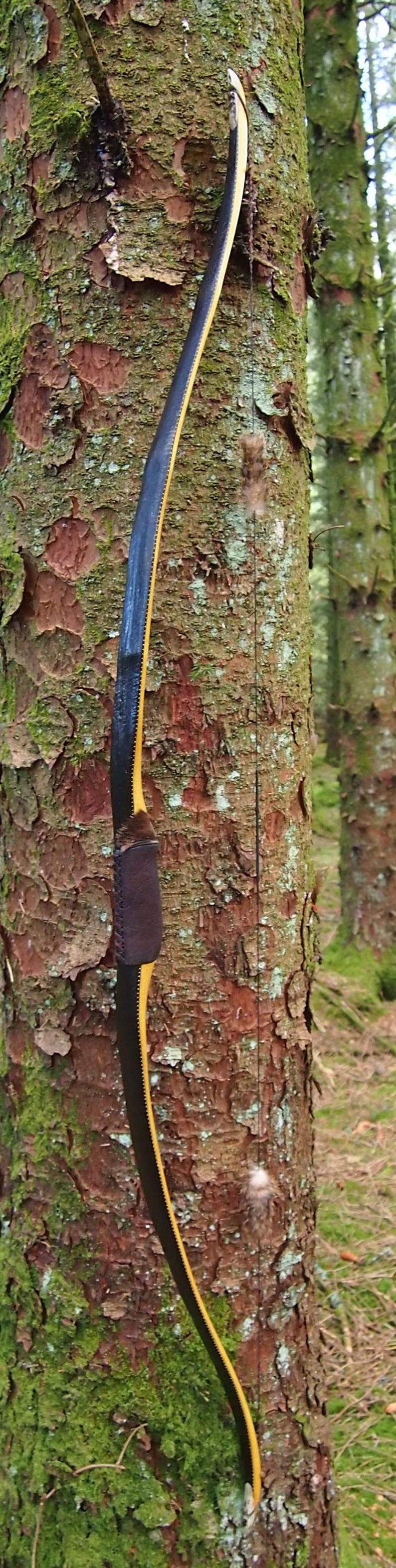 Osage Longbow 52#@27" Sinew and Snake Skin Backed Reflex/deflex ...