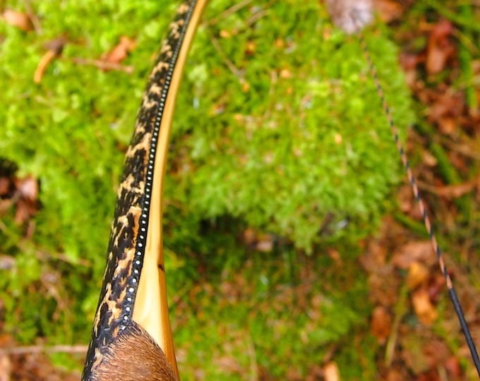 Yew Longbow 46#@27" - Reflex/deflex Sinew & Snake Skin Backed Primitive ...