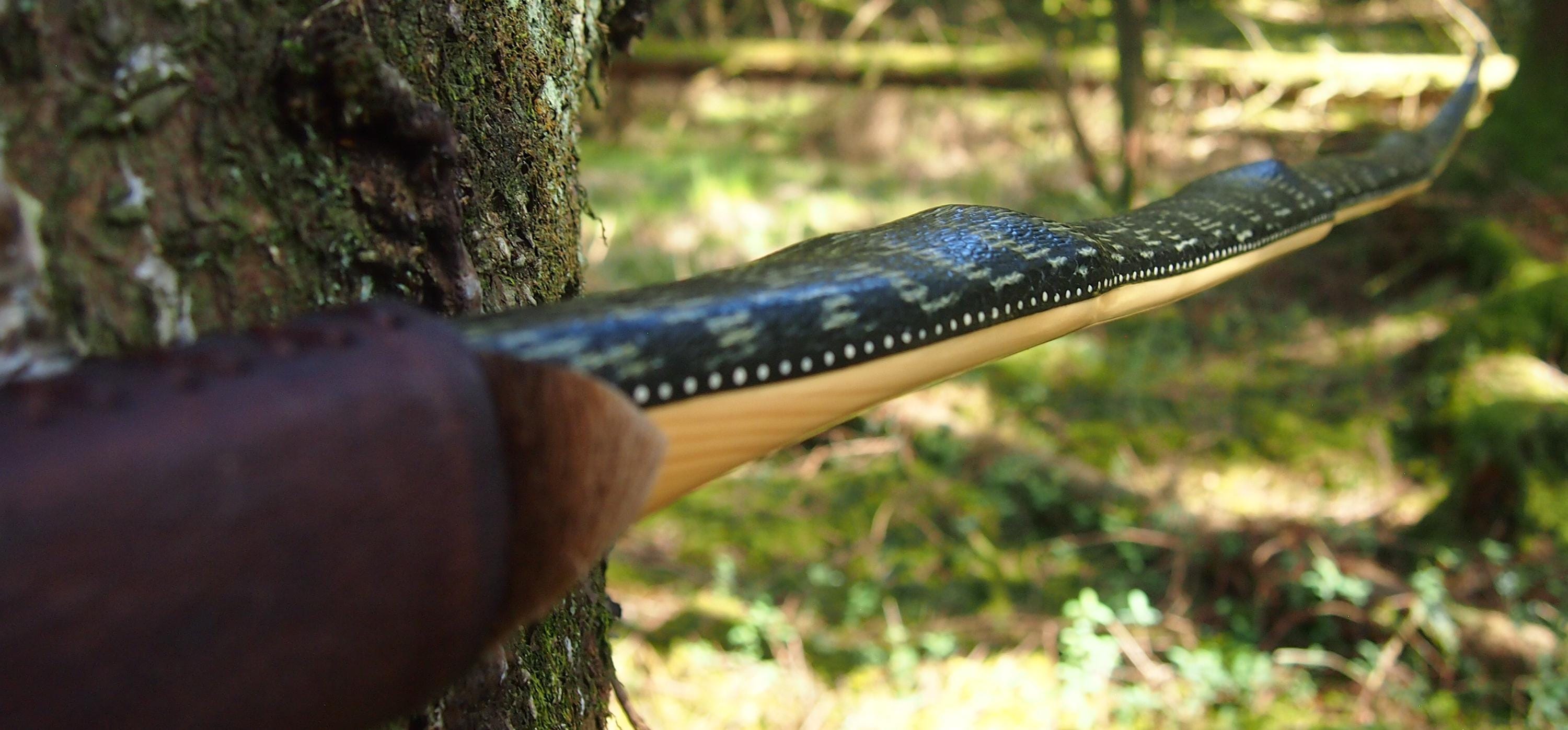 Yew Longbow 68#@28" - Sinew and Snake Skin Backed Primitive Reflex ...