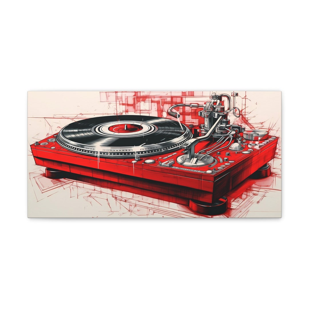Turntable Record Player Vinyl Wall Art Canvas Gallery Wraps - Etsy