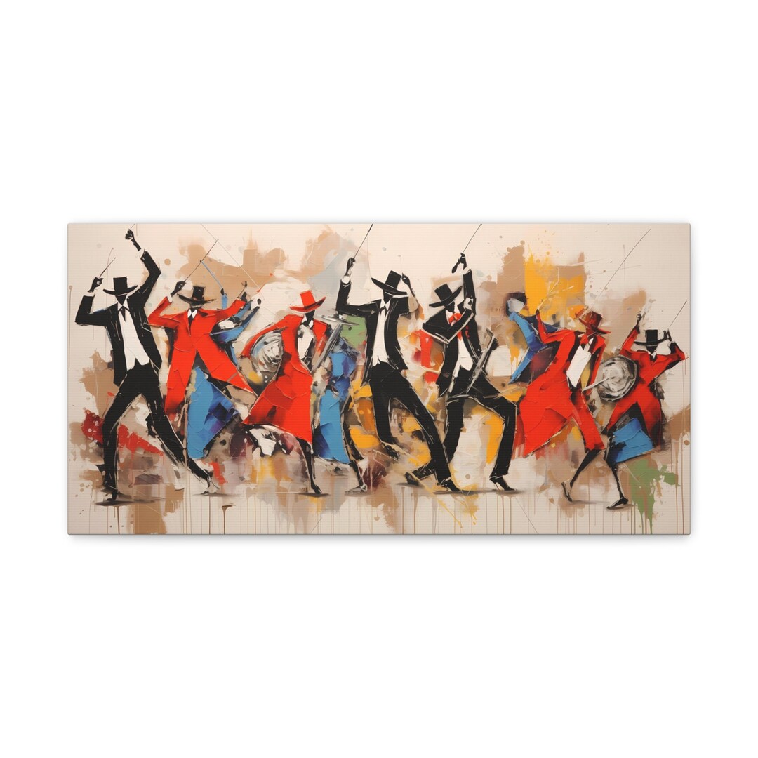 Jazz Dancers Zoot Suit Abstract Wall Art Canvas Gallery Wraps - Etsy