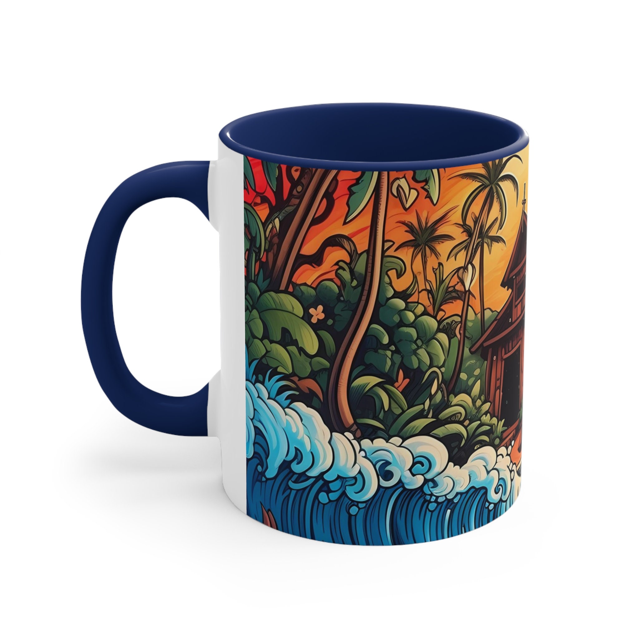Surf Hut Hawaii Accent Tea and Coffee Mug, 11oz - Etsy
