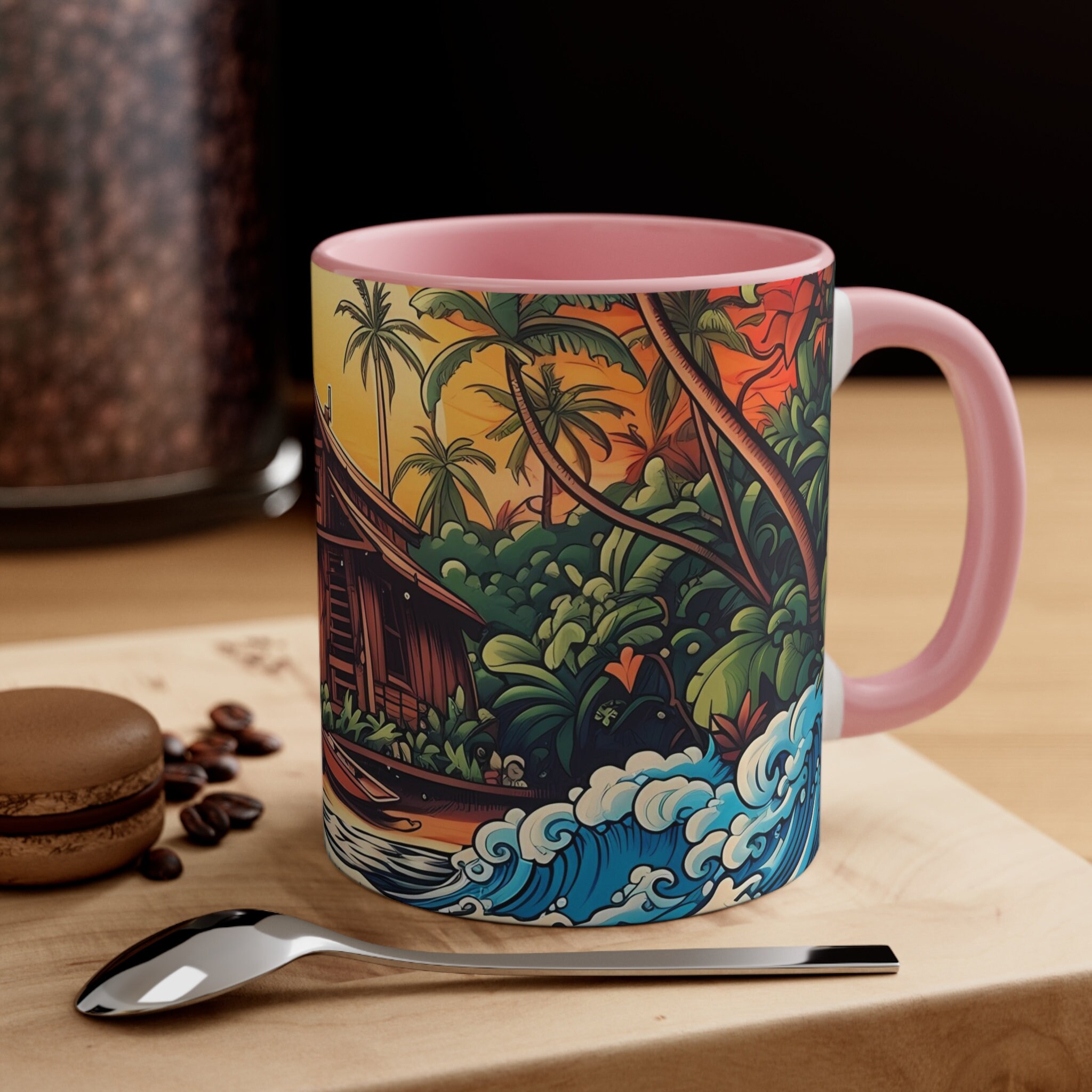 Surf Hut Hawaii Accent Tea and Coffee Mug, 11oz - Etsy