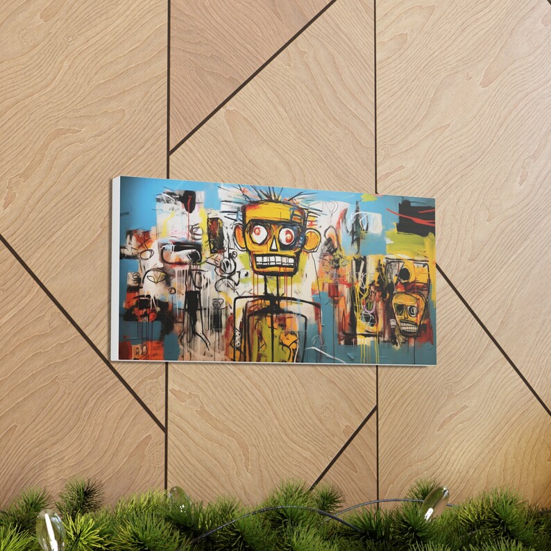 Jean-michel Basquiat Style Abstract Graffiti Wall Art Canvas Gallery Wraps - Etsy