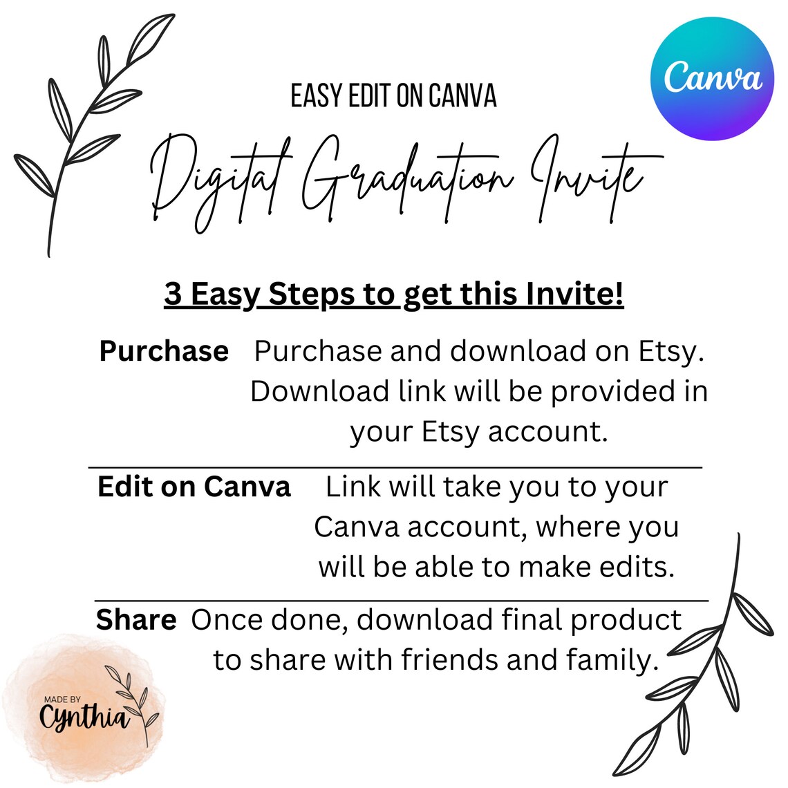 Simple and Minimal Graduation Invitation Template 2023 - Etsy