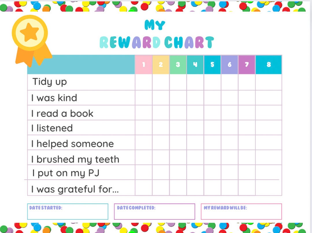 Children Reward Chart - Etsy