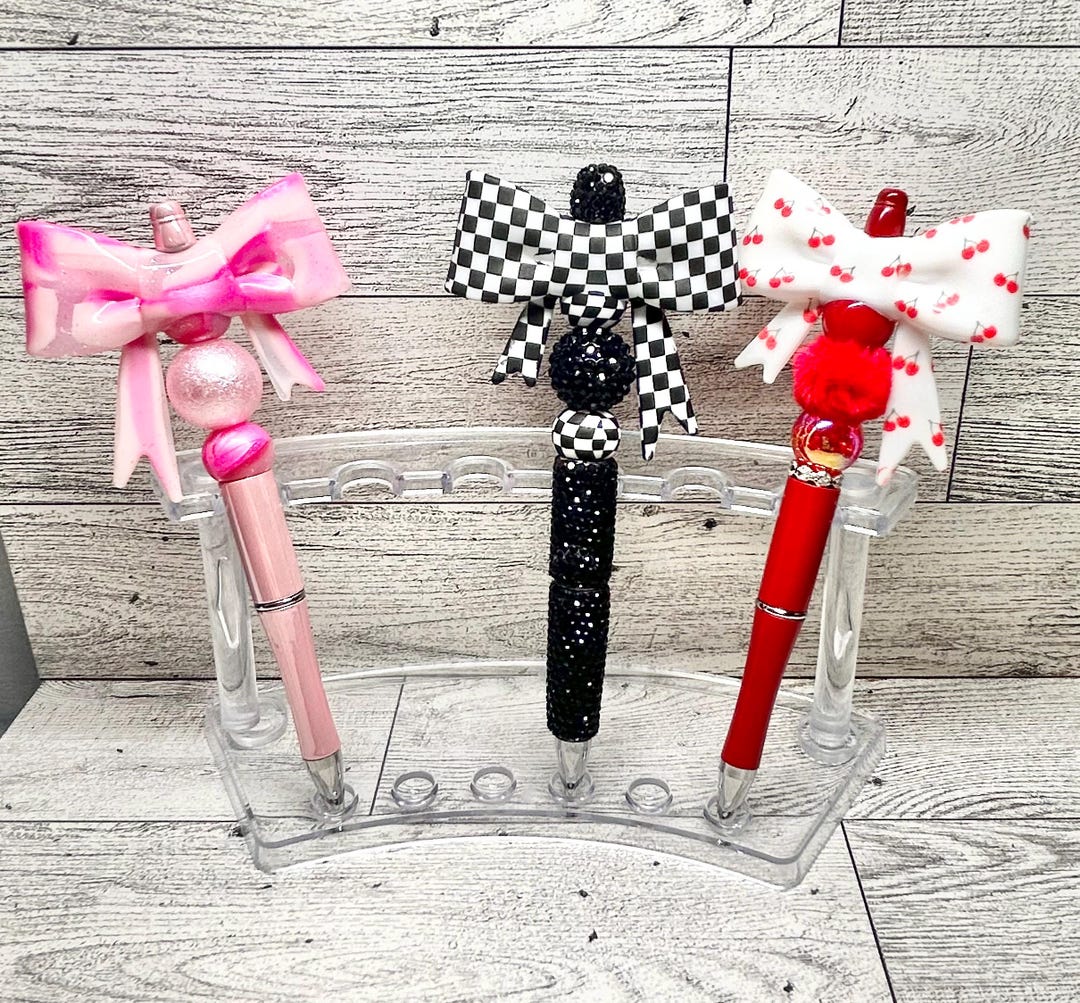 Large Bow Pens | Bow Pens | Printed Pens | Gifts | Beaded Items ...