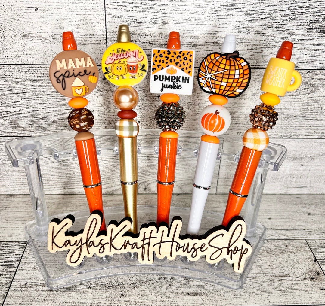 Fall Beaded Pens Fall Pens Pens Silicone Beads Acrylic Beads Gifts - Etsy