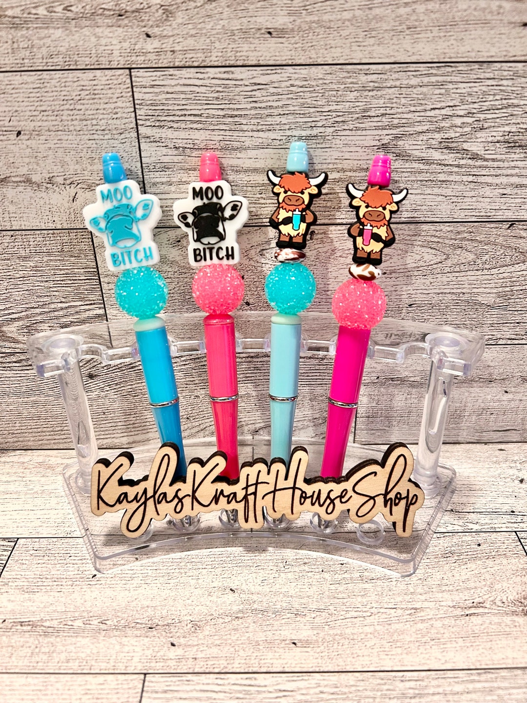 Beaded Pens Western Pens Cow Pens Silicone Beads Acrylic Beads Pens - Etsy