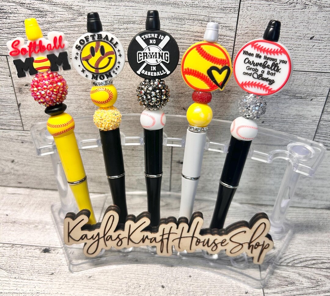 Beaded Pens | Softball Pens | Pens | Gifts | Beaded Items | Silicone ...
