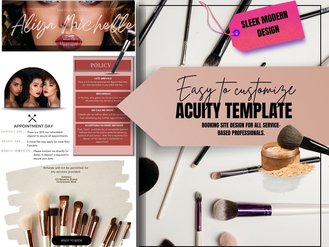 Acuity Template, MUA, Hair Acuity Website Banner, Editable Acuity ...