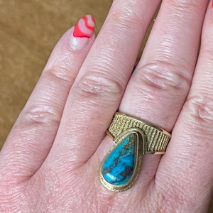 Vintage 14K Turquoise Al Nez Navajo Ring - Etsy
