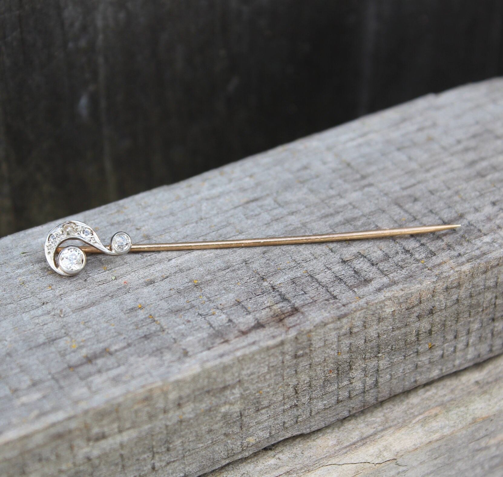 Antique Diamond Question Mark Stick Pin - Etsy