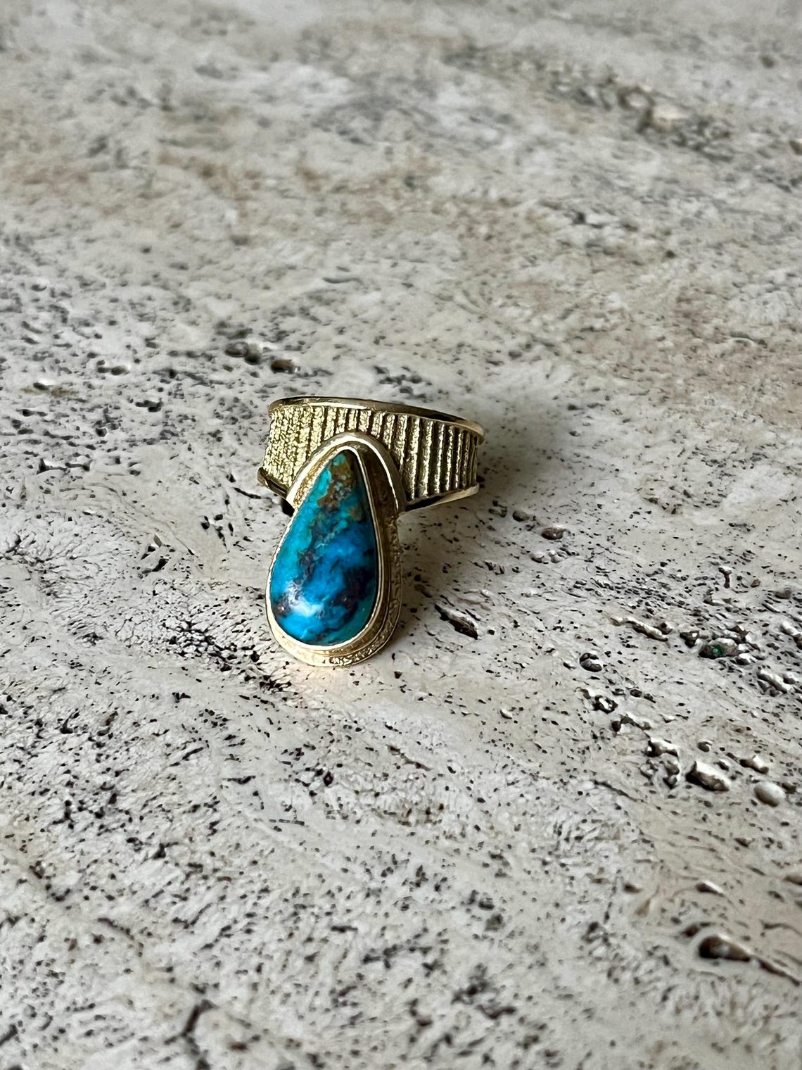 Vintage 14K Turquoise Al Nez Navajo Ring - Etsy