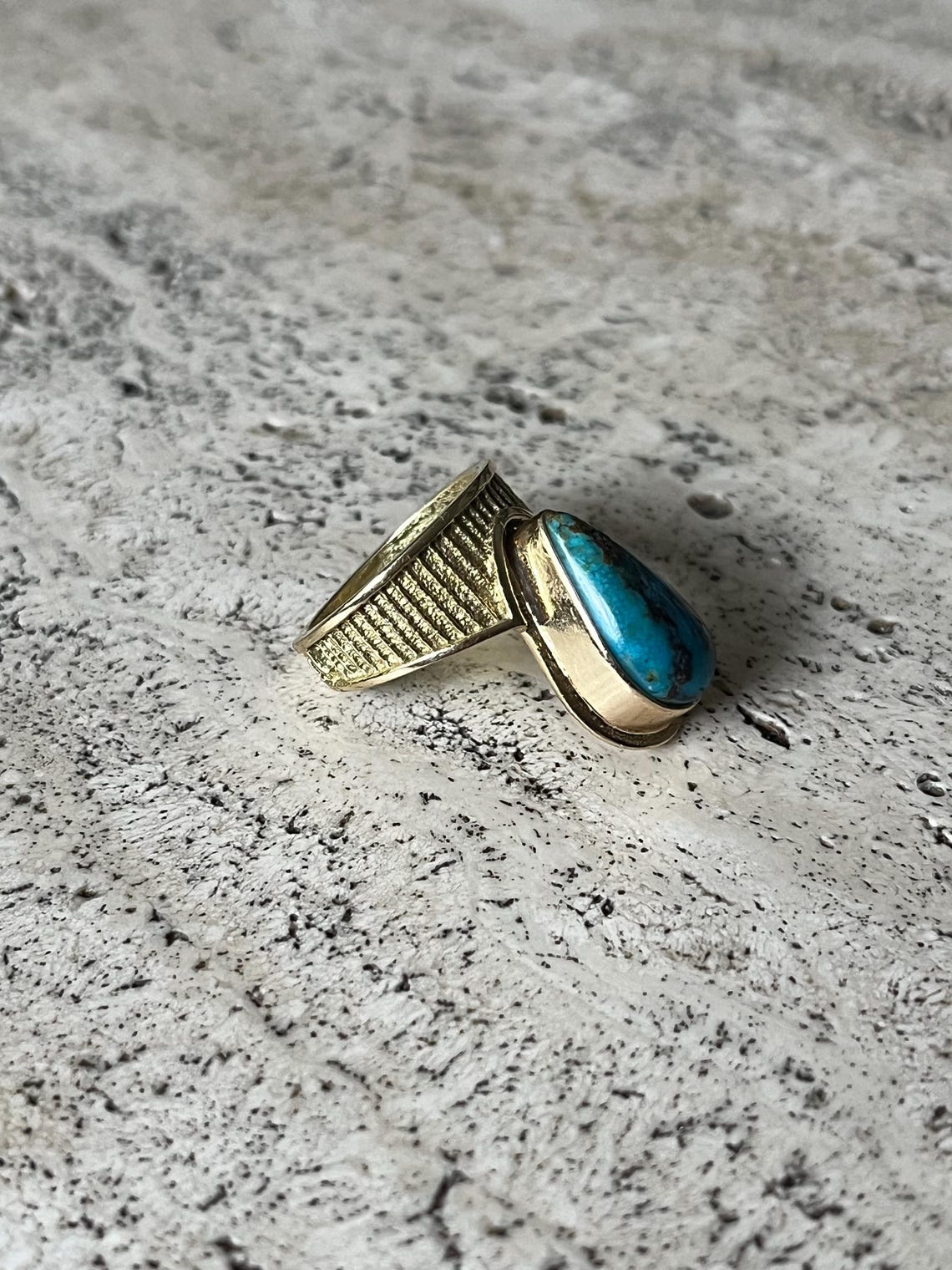 Vintage 14K Turquoise Al Nez Navajo Ring - Etsy