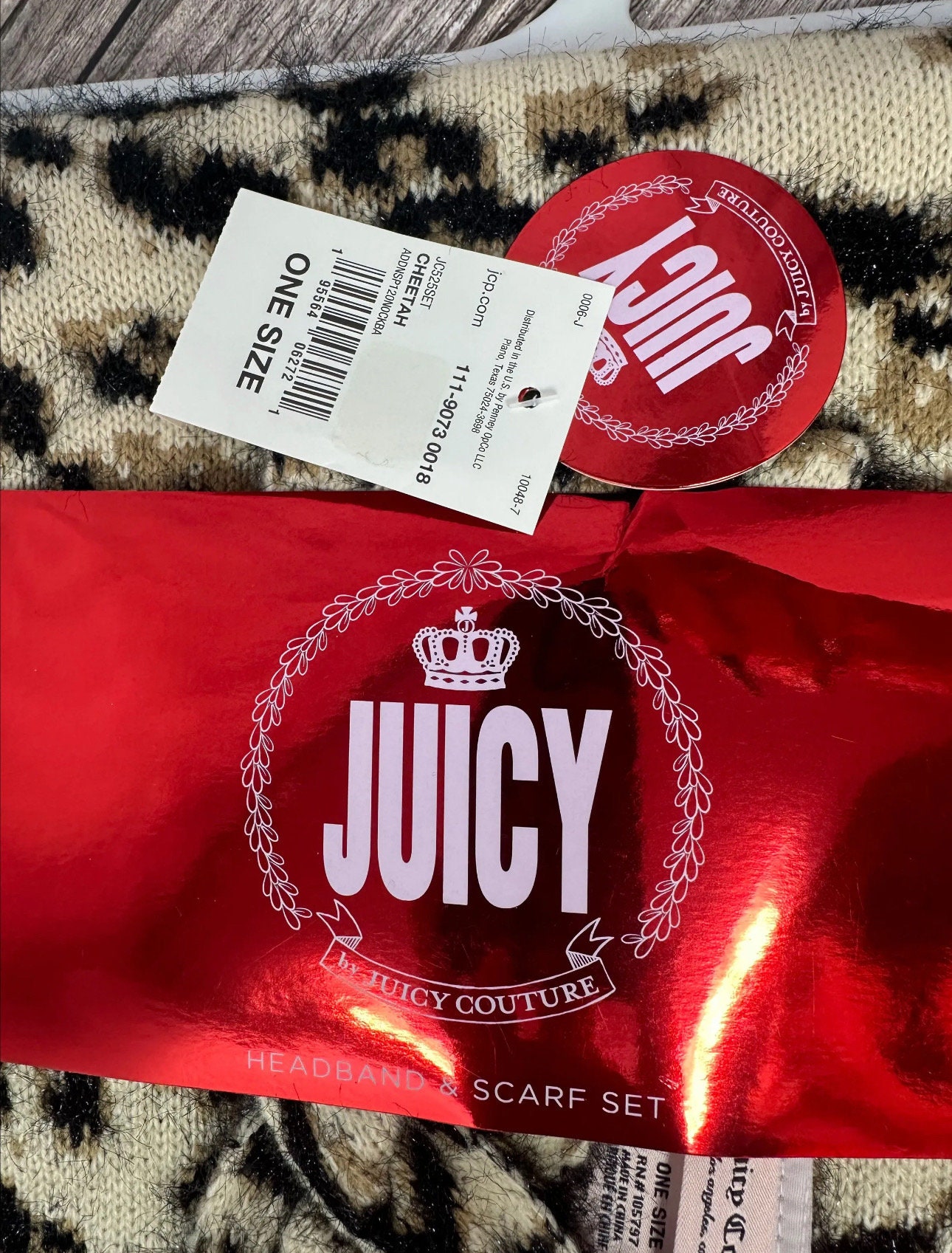 Juicy by Juicy Couture Logo Animal Print Scarf and Headband - Etsy