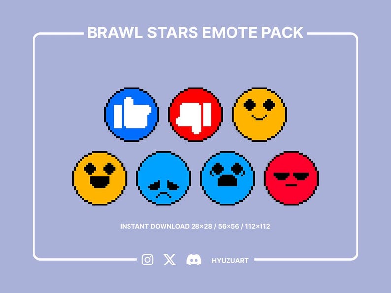 Brawl Stars Emoji Set | Pixel Emotes | Twitch | Discord | Youtube ...