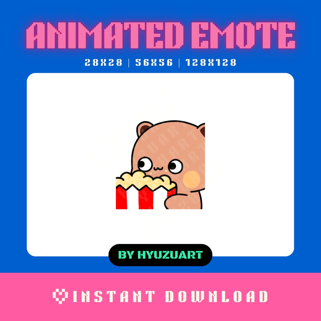 Dudu Popcorn Animated Emote GIF + FREE Static Emote! Twitch | Discord ...