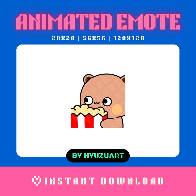 Dudu Popcorn Animated Emote GIF + FREE Static Emote! Twitch | Discord ...