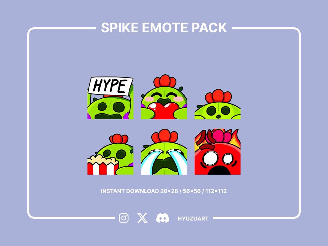 Brawl Stars Spike Set | Cute Emotes | Twitch | Discord | Youtube ...