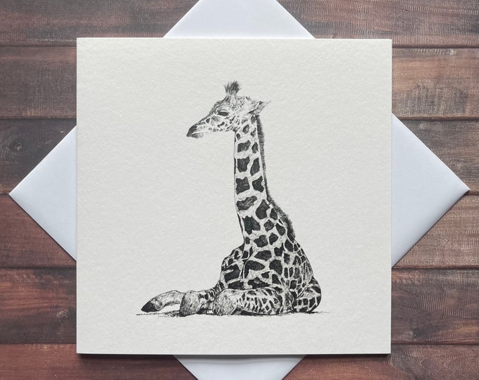 Giraffe Greetings Card - Etsy