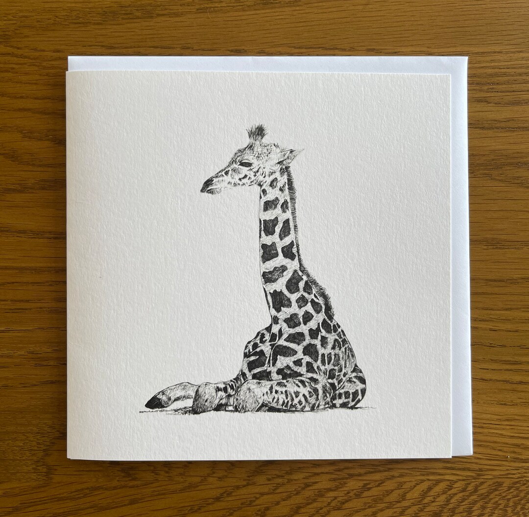 Giraffe Greetings Card - Etsy