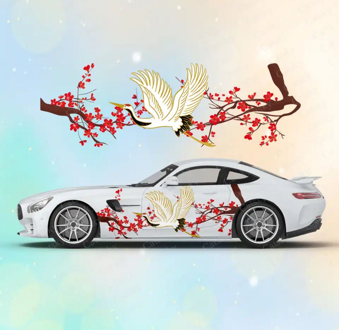 JDM Samurai Sakura Car Side Decals for Universal Fit. Decals for Honda, Nissan, Toyota, BMW ...