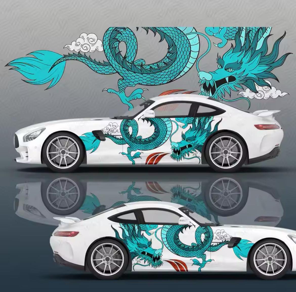 Teal car decals store